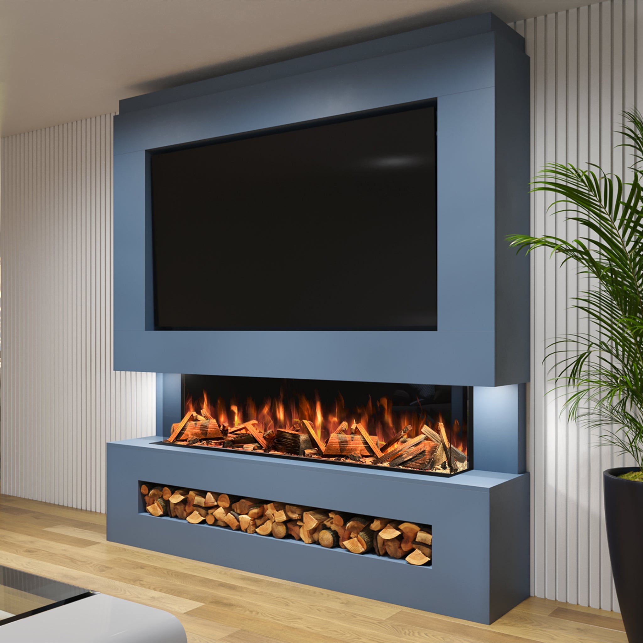 Media Wall with Fireplace Package 11 | Evolution Fires – Firefly Direct UK - Electric Fireplaces ...